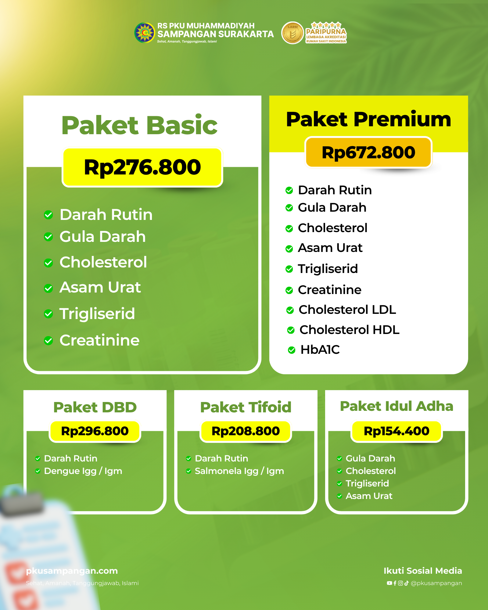 Lab di kota Solo - RS PKU Muhammadiyah Sampangan Surakarta